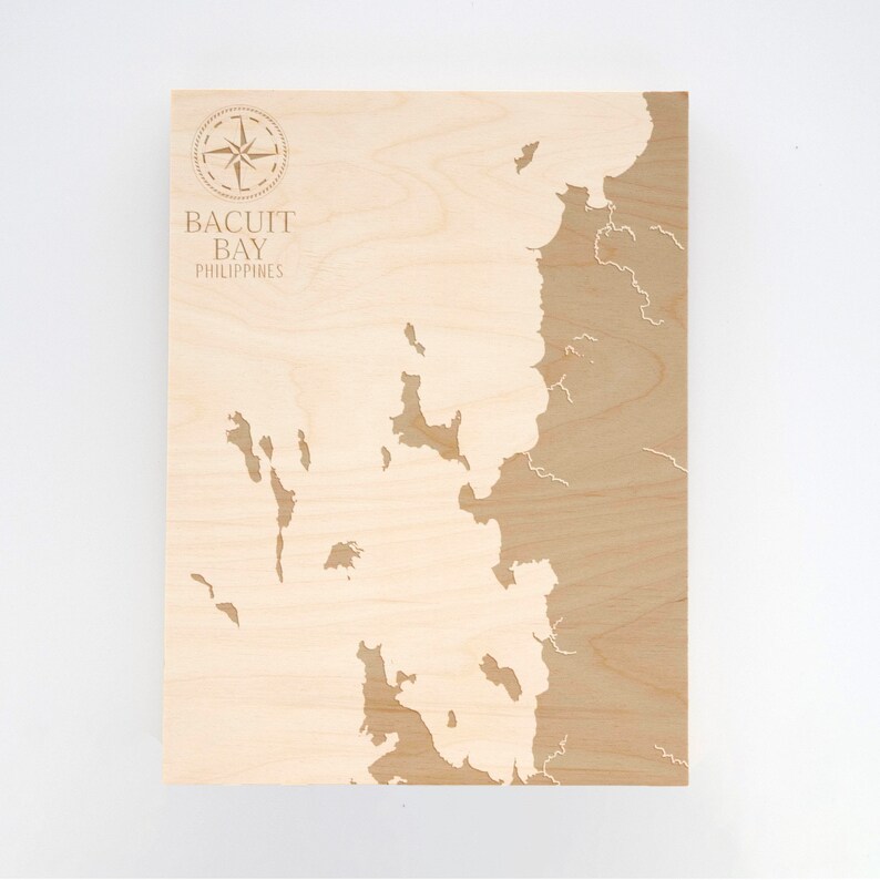 Bacuit Bay Philippines Map Engraved Wood Coastal Art Sign | Etsy