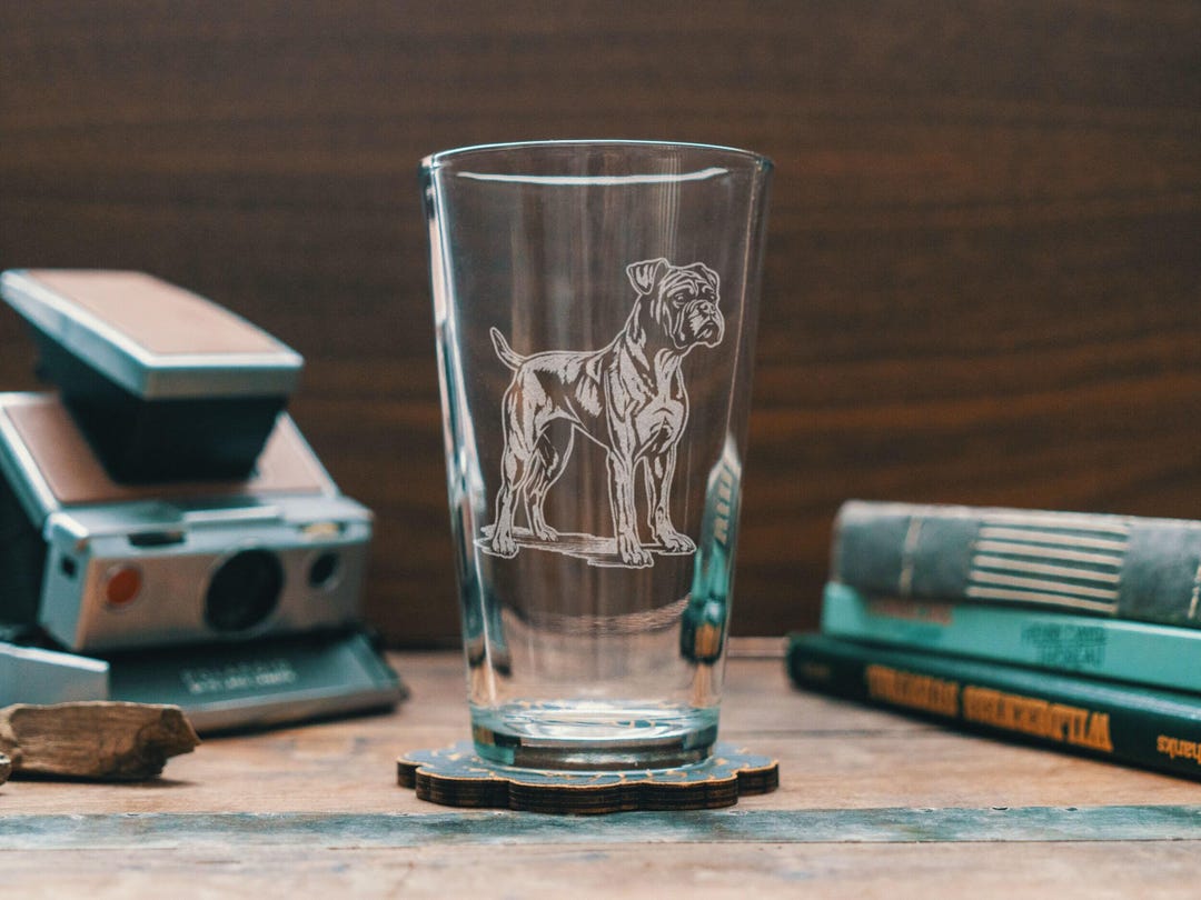 Boxer Customizable Dog Glasses | Your Dog's Name Personalized Engraved ...