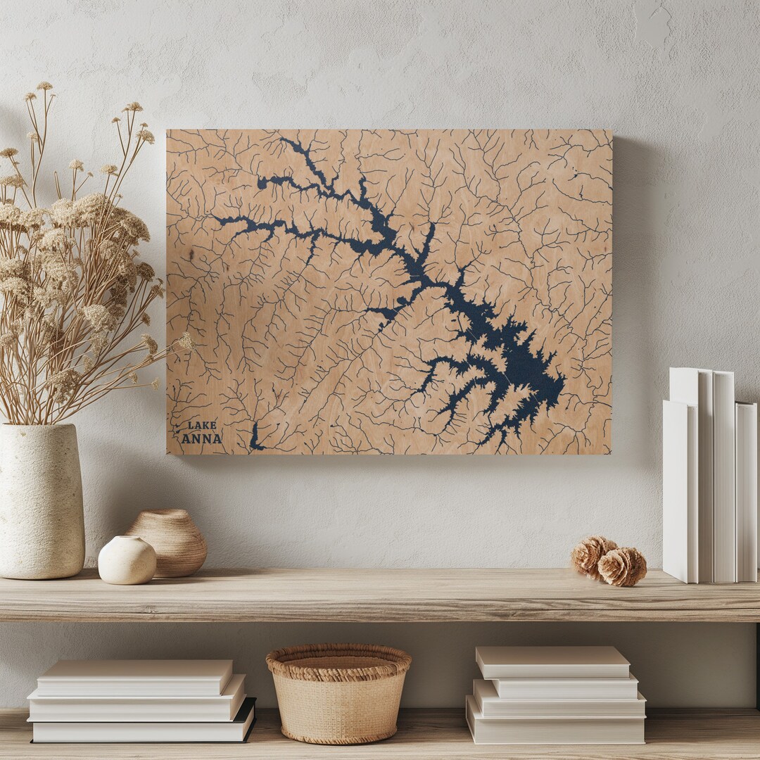 Lake Anna Virginia | Custom Lake Map Home Decor, Personalized Lake ...