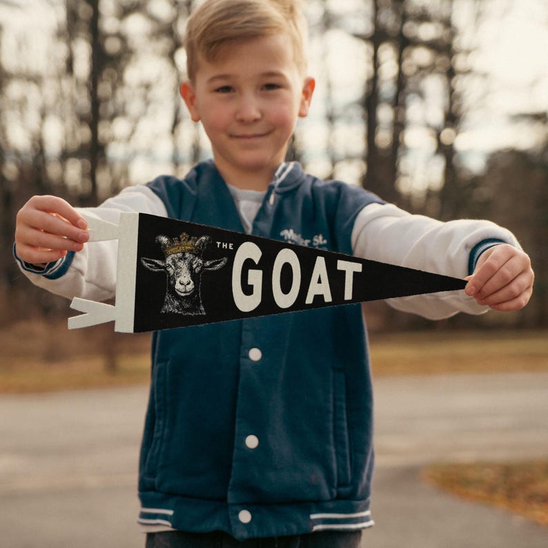 The G.O.A.T Greatest of All Time Felt Pennant | Vintage Sports Banner ...