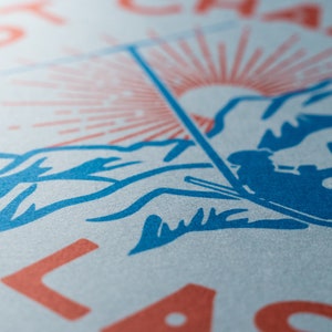 First Chair Last Call Felt Poster Banner Vintage Après Ski Camp Flag ...