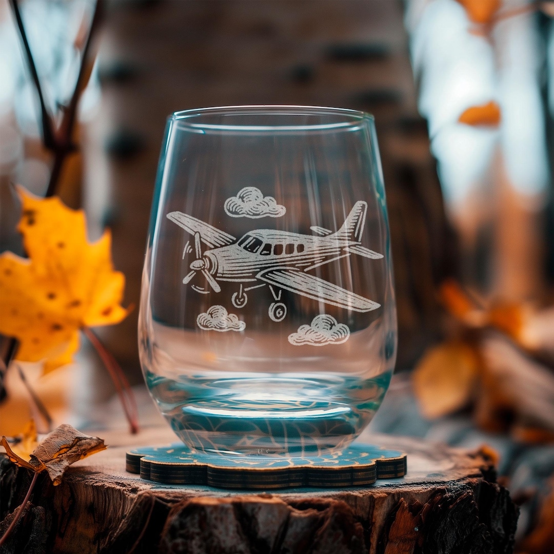 Prop Plane Glasses | Airplane Themed Personalized Whiskey, Wine & Beer ...