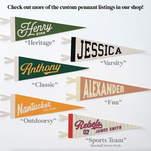Custom Varsity Sign Felt Pennant | Bold Vintage Sports Banner Flag ...