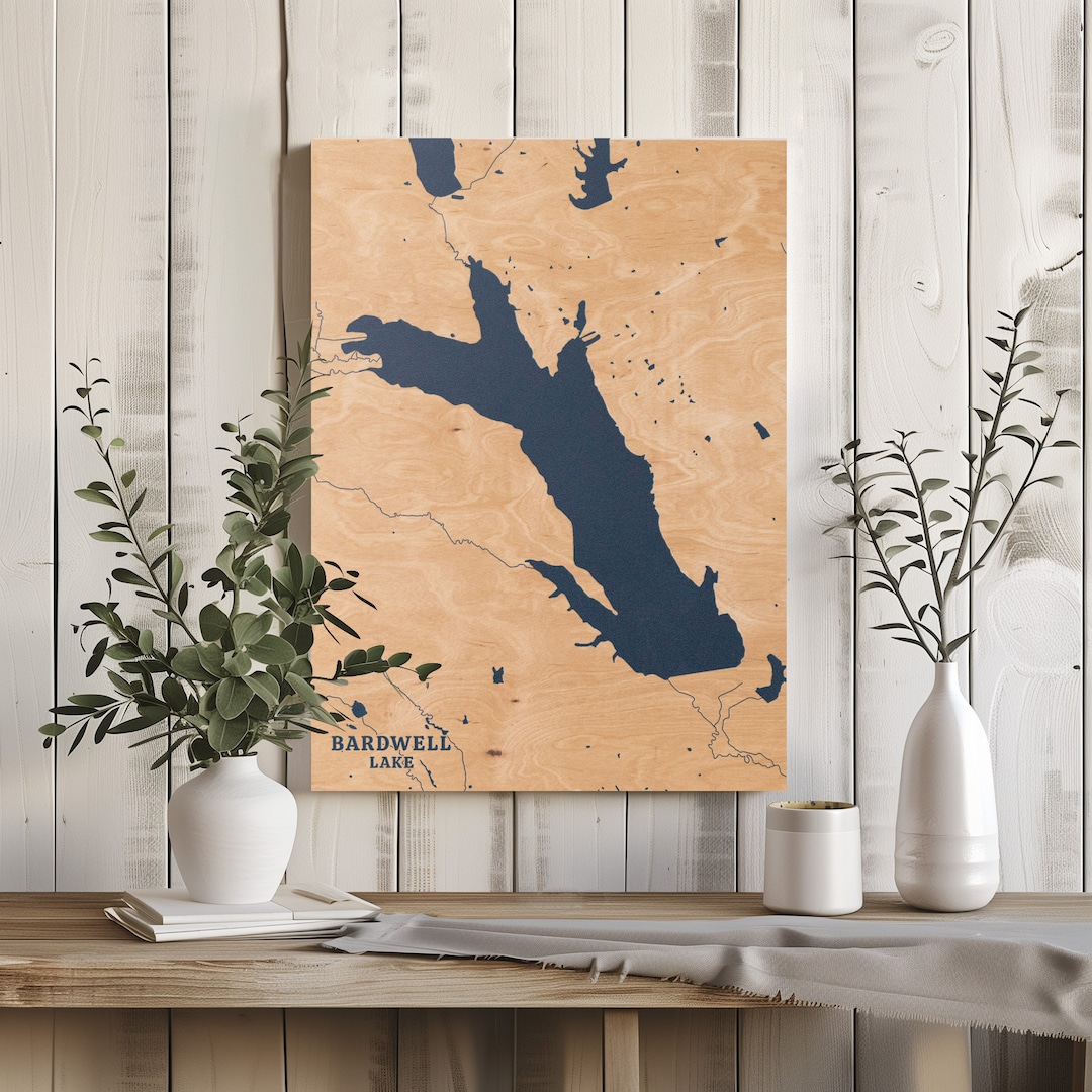 Bardwell Lake Texas Custom Lake Map Home Decor, Personalized Lake House ...
