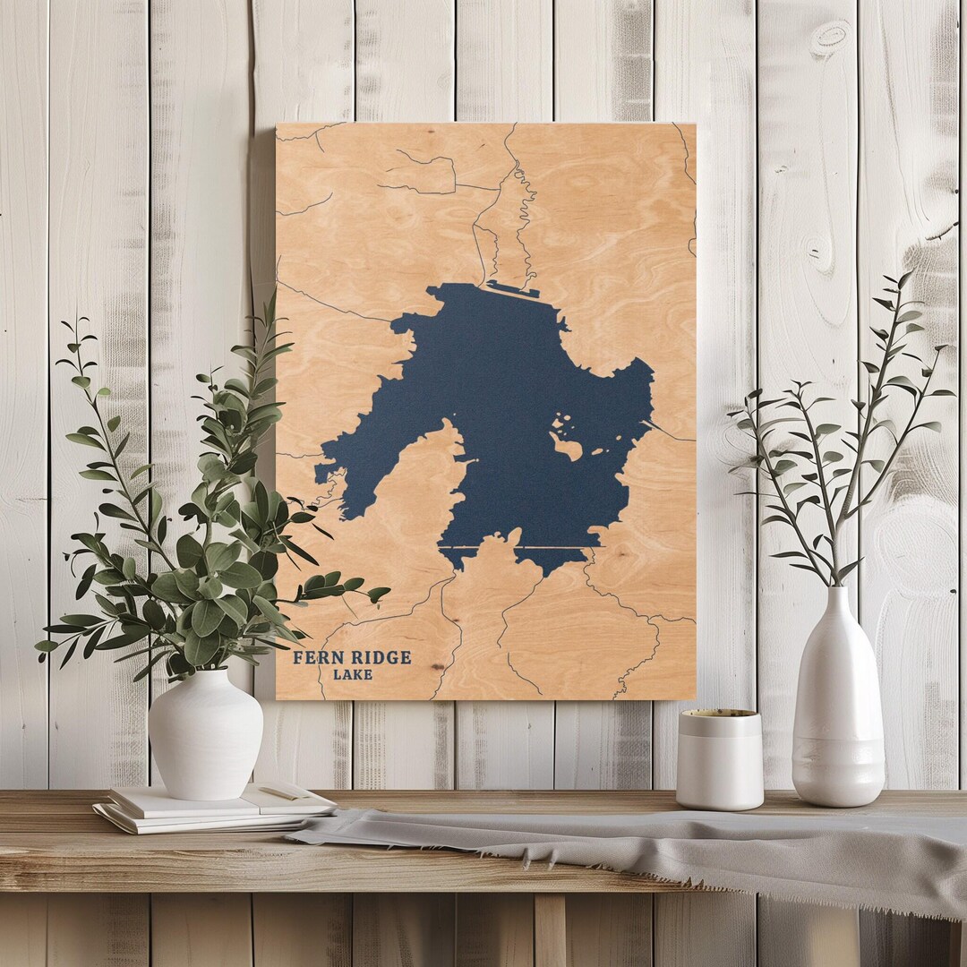 Fern Ridge Lake Oregon | Custom Lake Map Home Decor, Personalized Lake ...