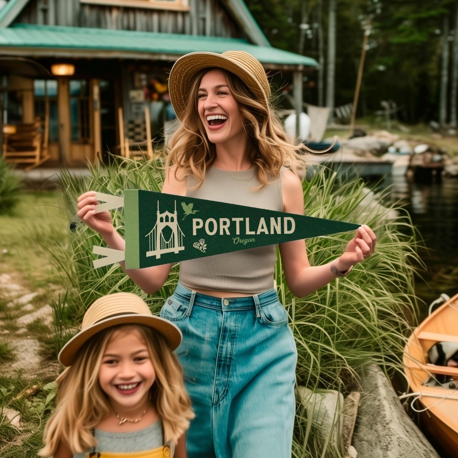Portland Oregon Felt Pennant | Stumptown City Banner Poster. Vintage ...