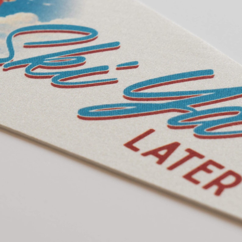 Ski Ya Later Felt Pennant | Vintage Ski Decor. Funny Gift for Skier and ...