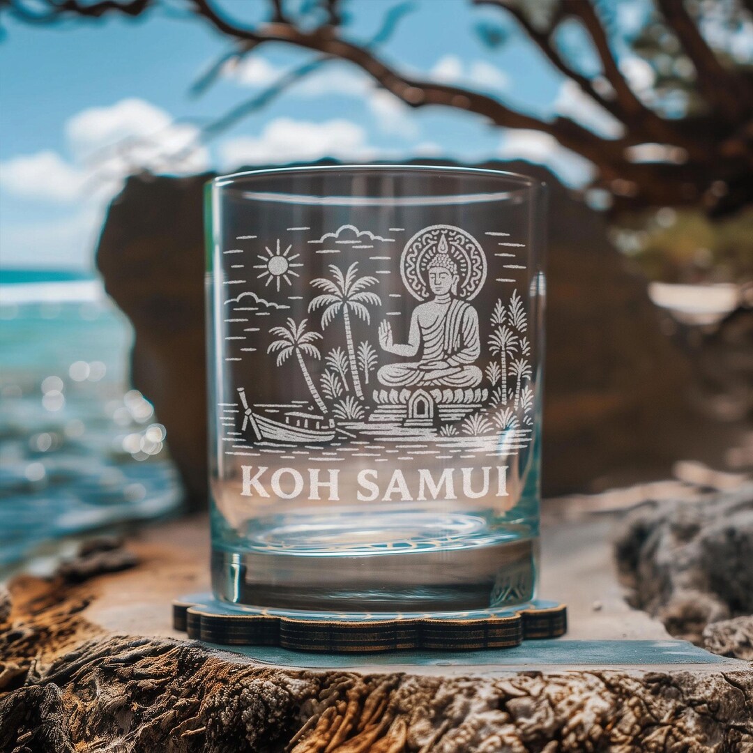 Koh Samui Thailand Glass | Laser Etched Travel Glassware, Engraved ...