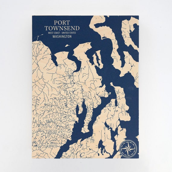 Port Townsend Washington Map Engraved Wood Wall Art | Etsy