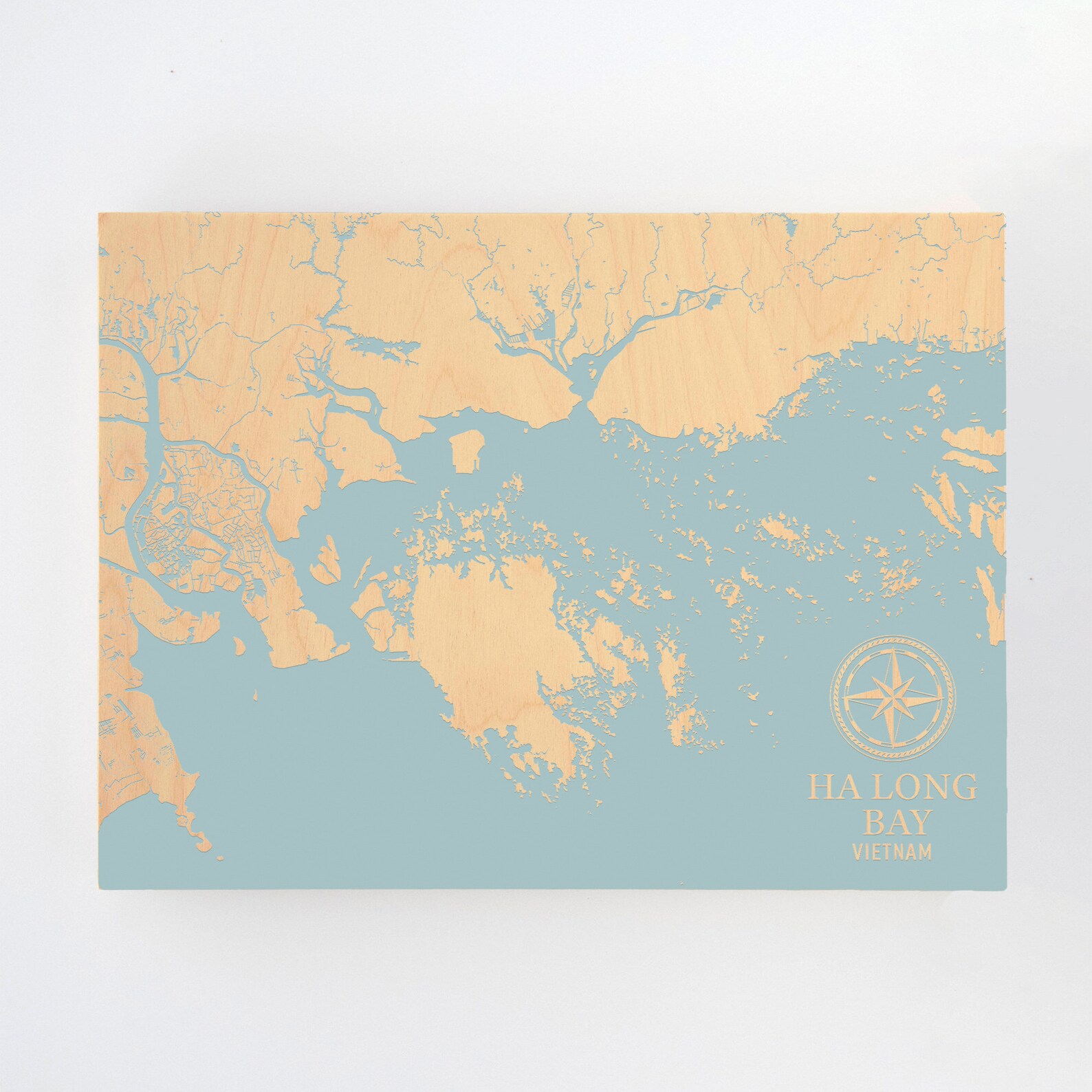 Ha Long Bay Vietnam Map Engraved Wood Coastal Art Sign | Etsy