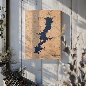 Oologah Lake Oklahoma | Custom Lake Map Home Decor, Personalized Lake ...