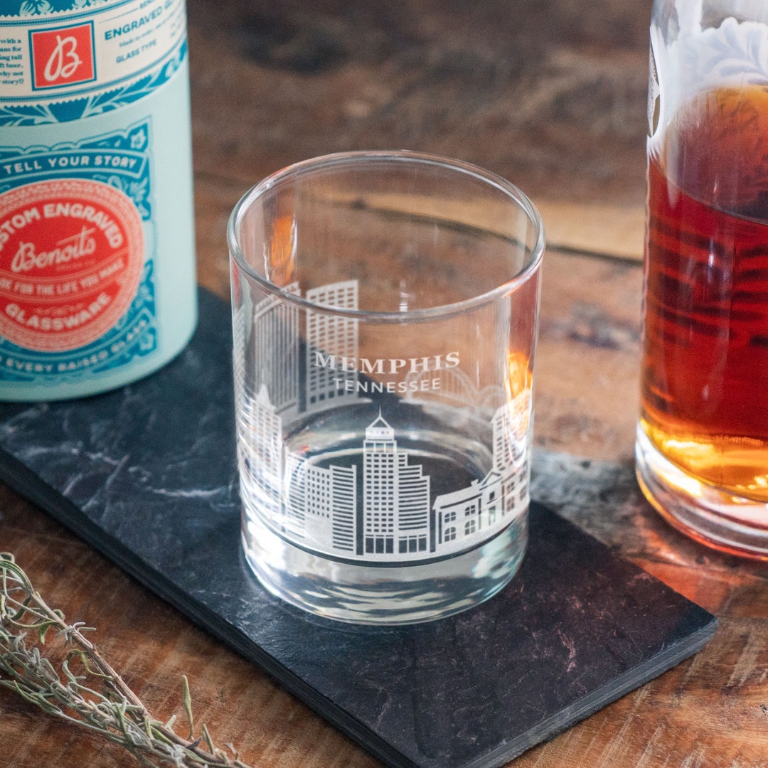 Memphis, Tennessee City Skyline Engraved Glasses Hometown Pride ...