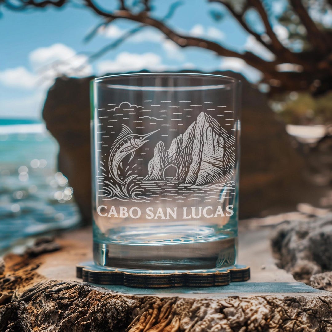 Cabo San Lucas Mexico Glass | Laser Etched Travel Glassware, Engraved ...