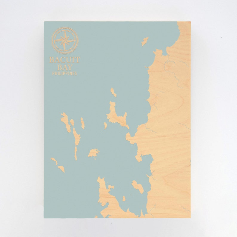 Bacuit Bay Philippines Map Engraved Wood Coastal Art Sign | Etsy