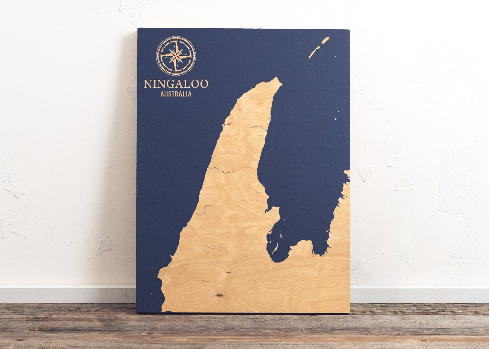 Ningaloo Australia Map Engraved Wood Coastal Chart Wall Art | Etsy