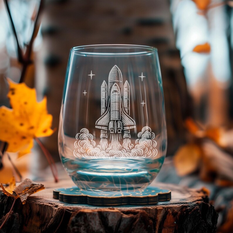 Space Shuttle Glass | Laser Etched Rocket Launch Drinkware | Engraved ...