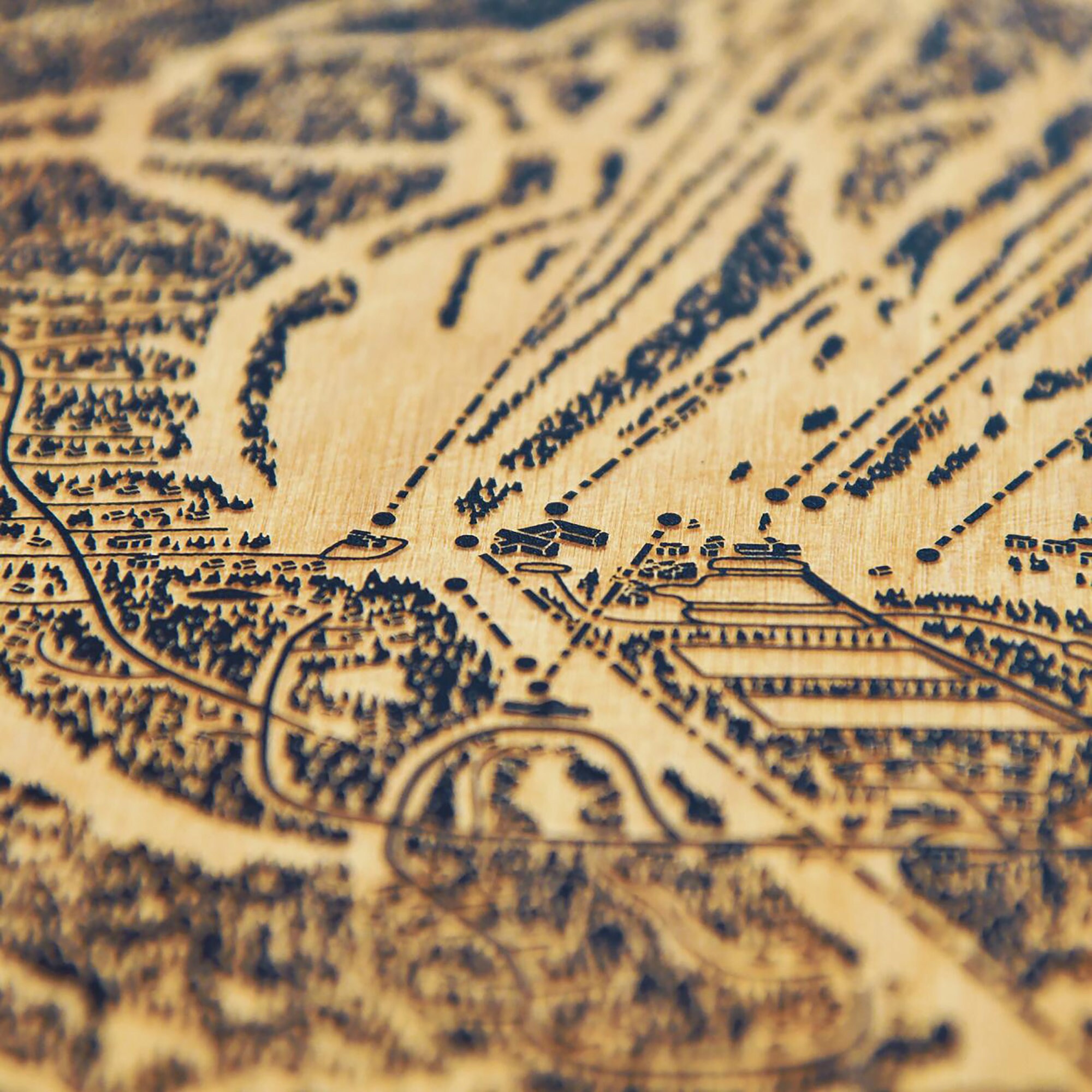 Yellowstone Club Montana Trail Map Engraved Wood Art Ski | Etsy