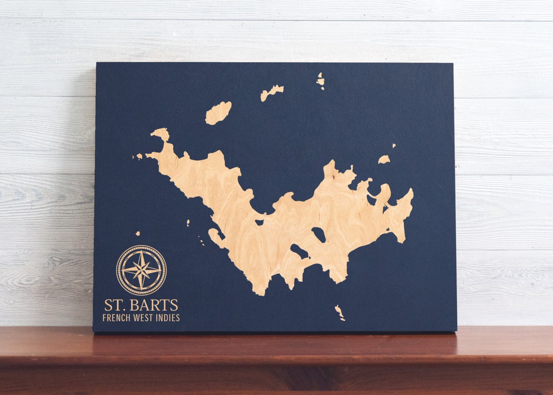 Mapa de St. Barts / Letrero de arte de pared de carta costera - Etsy España