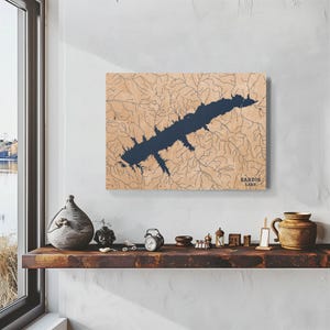 Sardis Lake Mississippi | Custom Lake Map Home Decor, Personalized Lake ...