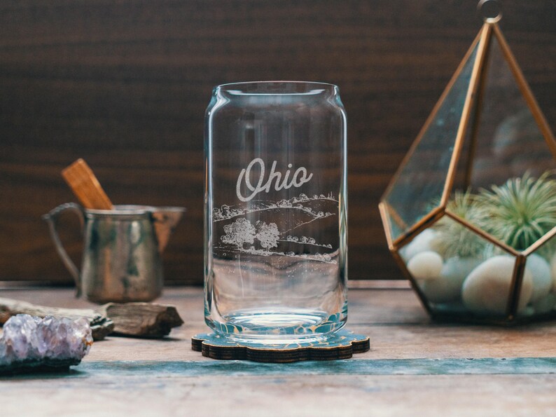 Ohio State Engraved Glasses | Personalized Landscape Etched Glassware ...