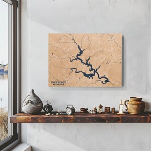 Prettyboy Reservoir Maryland | Custom Lake Map Home Decor, Personalized ...