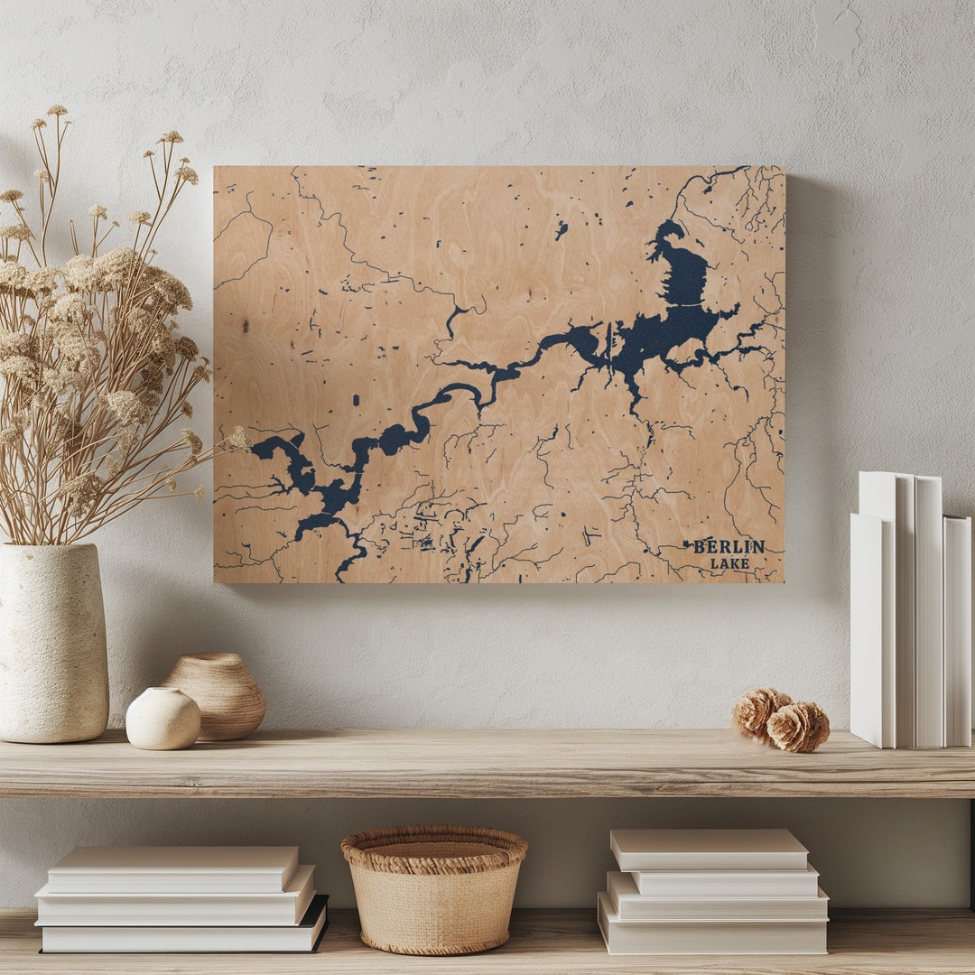 Berlin Lake Ohio Custom Lake Map Home Decor, Personalized Lake House ...