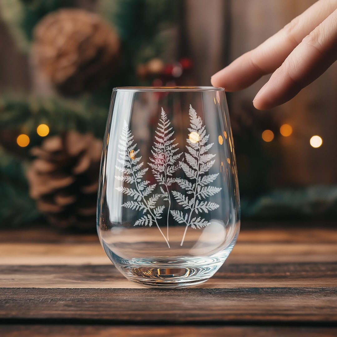 Fern Glasses | Nature Themed Personalized Whiskey, Wine & Beer ...