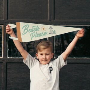 Beach Please Felt Pennant Vintage Camp Banner, Inspirational Surf Life ...