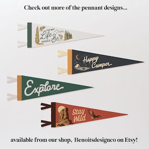 Happy Camper Felt Pennant | Vintage Camping Banner, Inspirational Kids ...