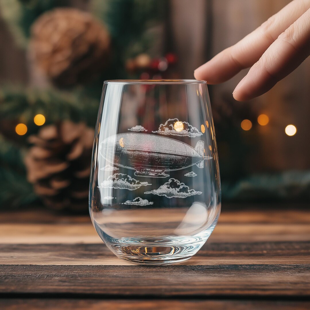 Blimp Glasses Vintage Travel Theme Personalized Whiskey, Wine & Beer ...