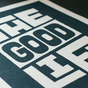 The Good Life Felt Poster Banner | Inspirational Flag Design Wall Art ...