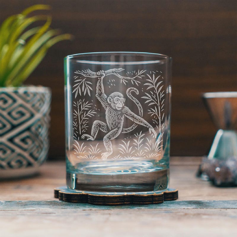 Monkey Drinking Glass - Etsy