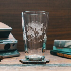 Cowboy on the Range Scene Glasses | Personalized Etched Glassware for ...