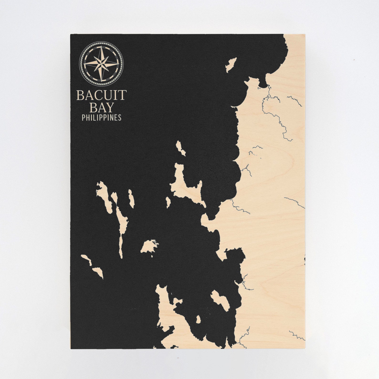 Bacuit Bay Philippines Map Engraved Wood Coastal Art Sign | Etsy