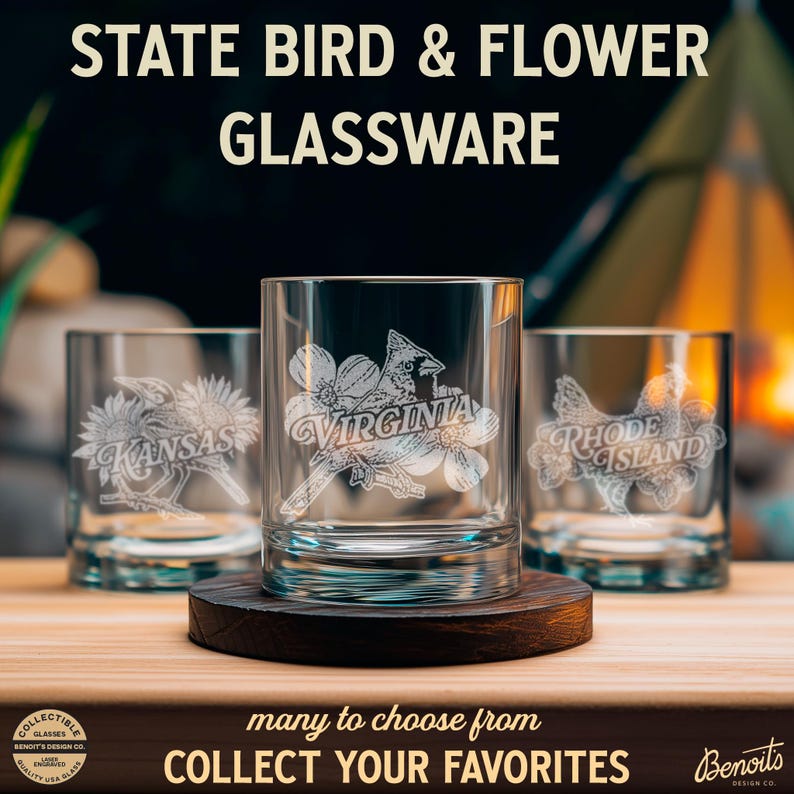 Bicchieri con uccello dello stato del Tennessee / Bicchieri incisi ...