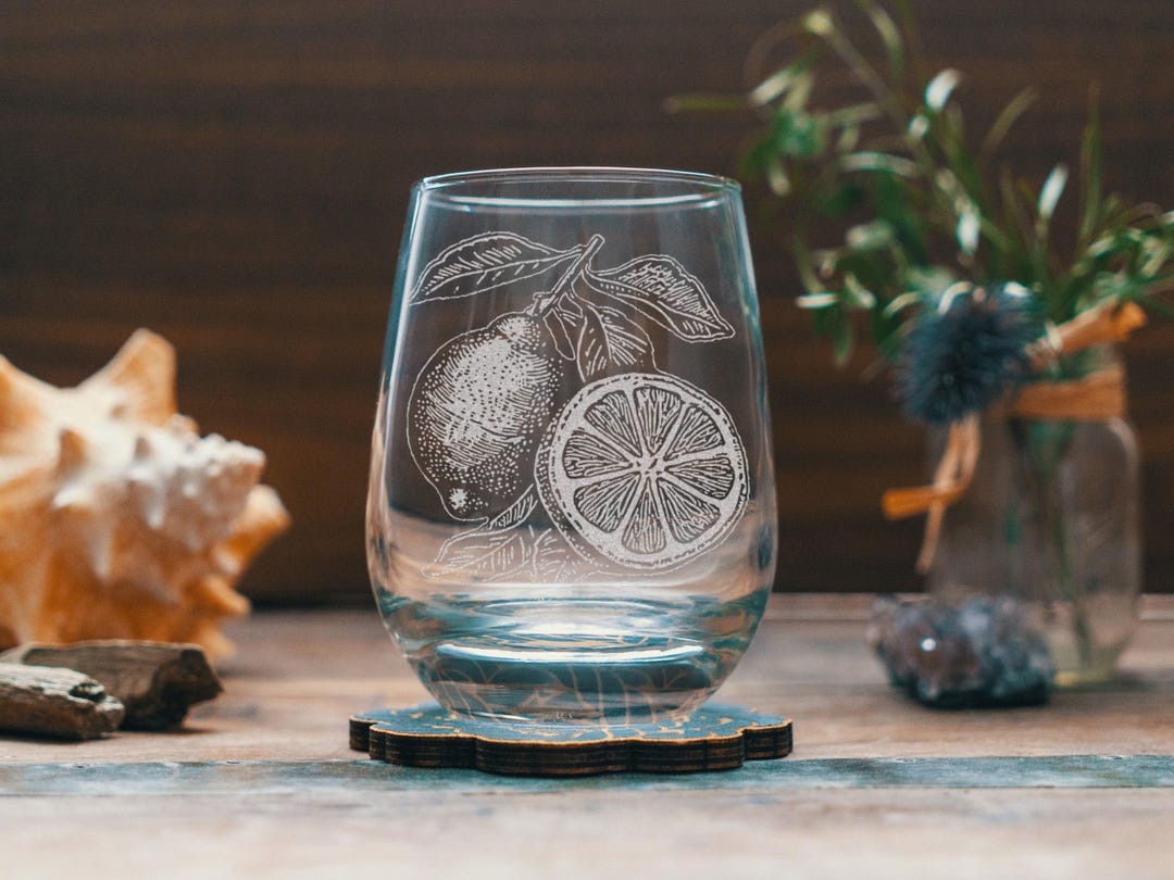 Lemon Glasses | Personalized Whiskey, Wine & Beer Etched Glassware ...