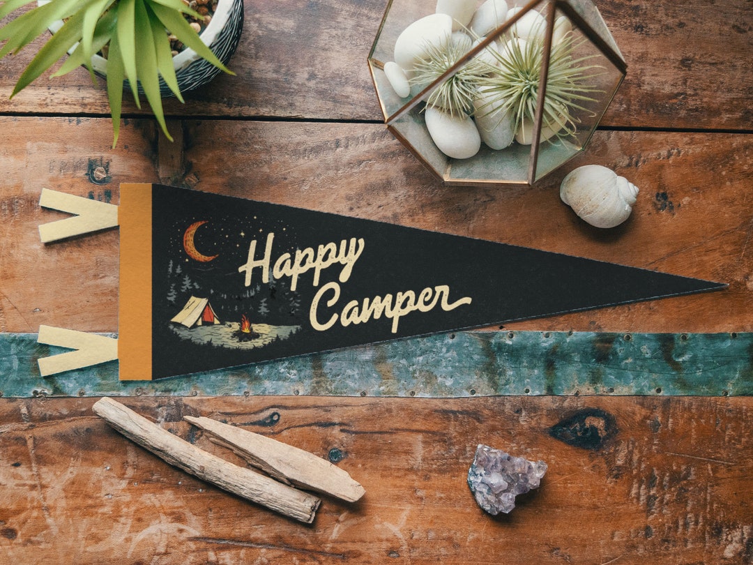 Happy Camper Felt Pennant | Vintage Camping Banner, Inspirational Kids ...