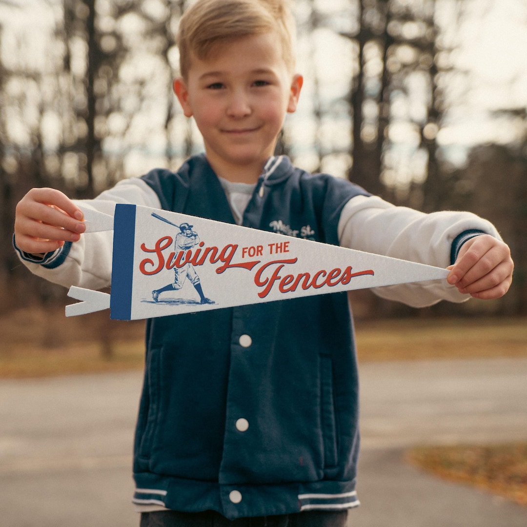 Swing for the Fences Felt Pennant | Vintage Baseball Banner ...