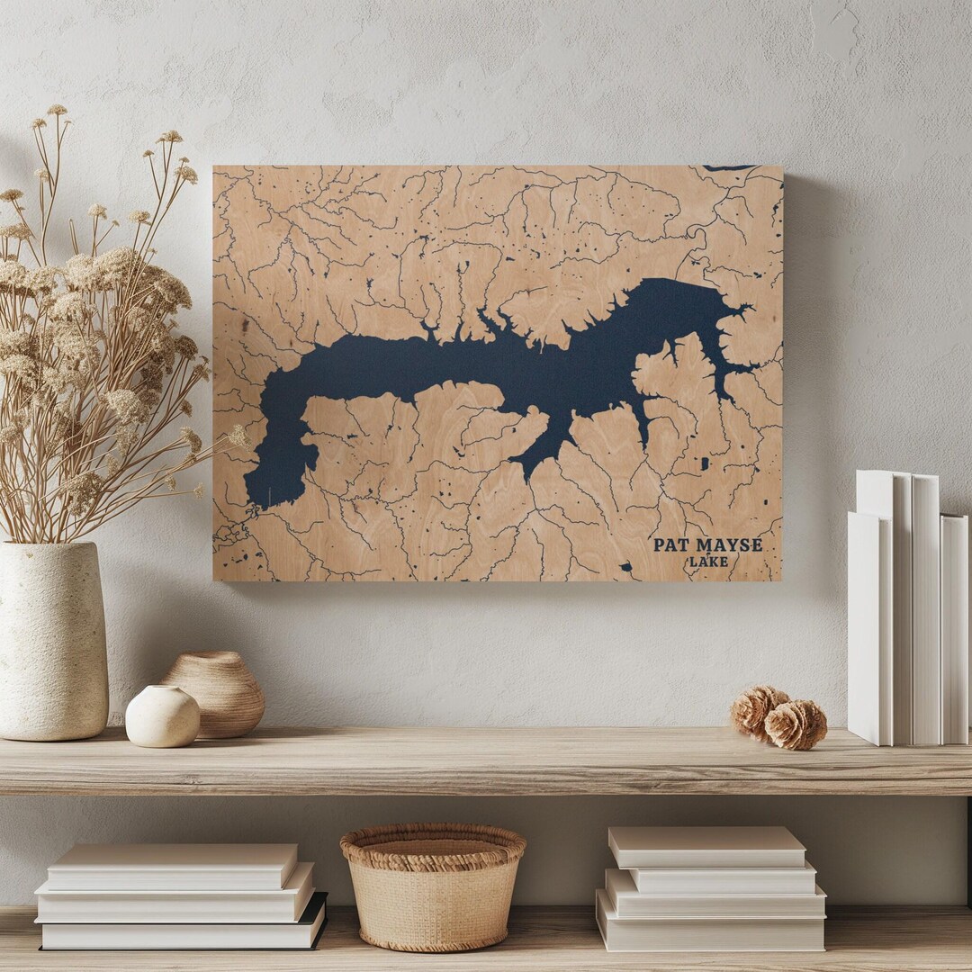 Pat Mayse Lake Texas | Custom Lake Map Home Decor, Personalized Lake ...
