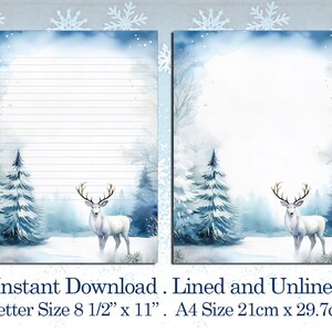 Winter Scene Printable Stationery. Digital Download Junk Journal Pages ...