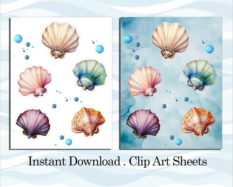 Watercolor Ocean Printable Stationery. Digital Download (letter and A4 ...
