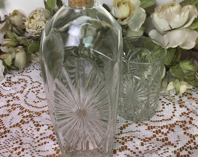Vintage Pressed Glass Liquor Decanter, Federal Prohibition Decanter - Etsy