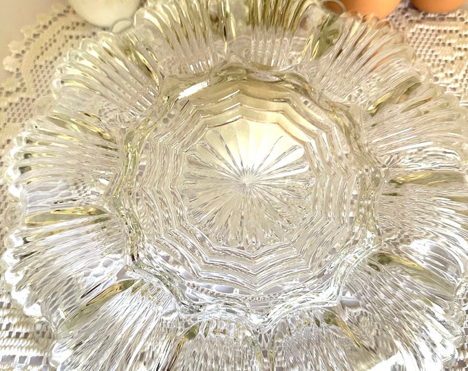 Vintage Pressed Glass Deviled Egg Plates, Two Available - Etsy