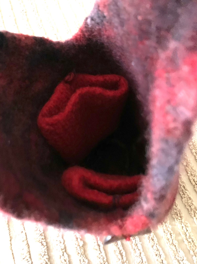 Red Felted Wool Shoulder Bag - Etsy
