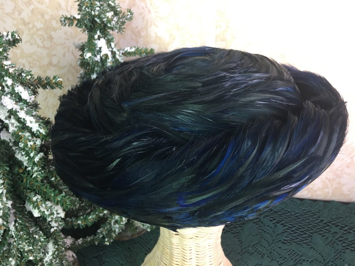 Vintage Peacock Feather Hat, Carson Pirie Scott and Co., 1950s - Etsy