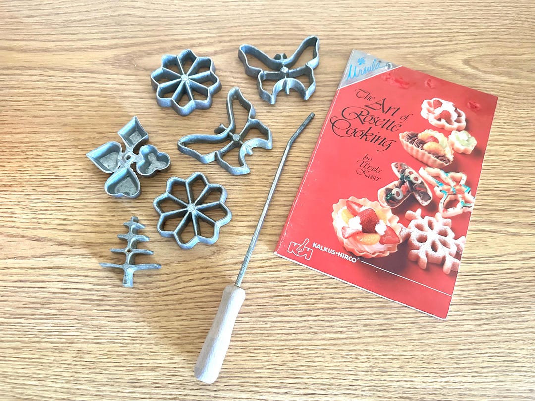 Vintage Rosette Baking Set With Six Irons and Cookbook - Etsy