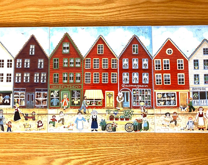 Bryggen/bergen Harbor Tiles, 1998 Bergquist Imports - Etsy