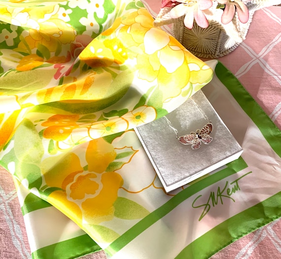 Vintage Avon SM Kent Spring "Floral Burst" Scarf 1978… - Gem