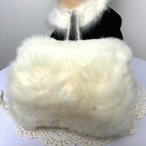 Vintage White Rabbit Fur Hand Muff, Satin Lined - Etsy