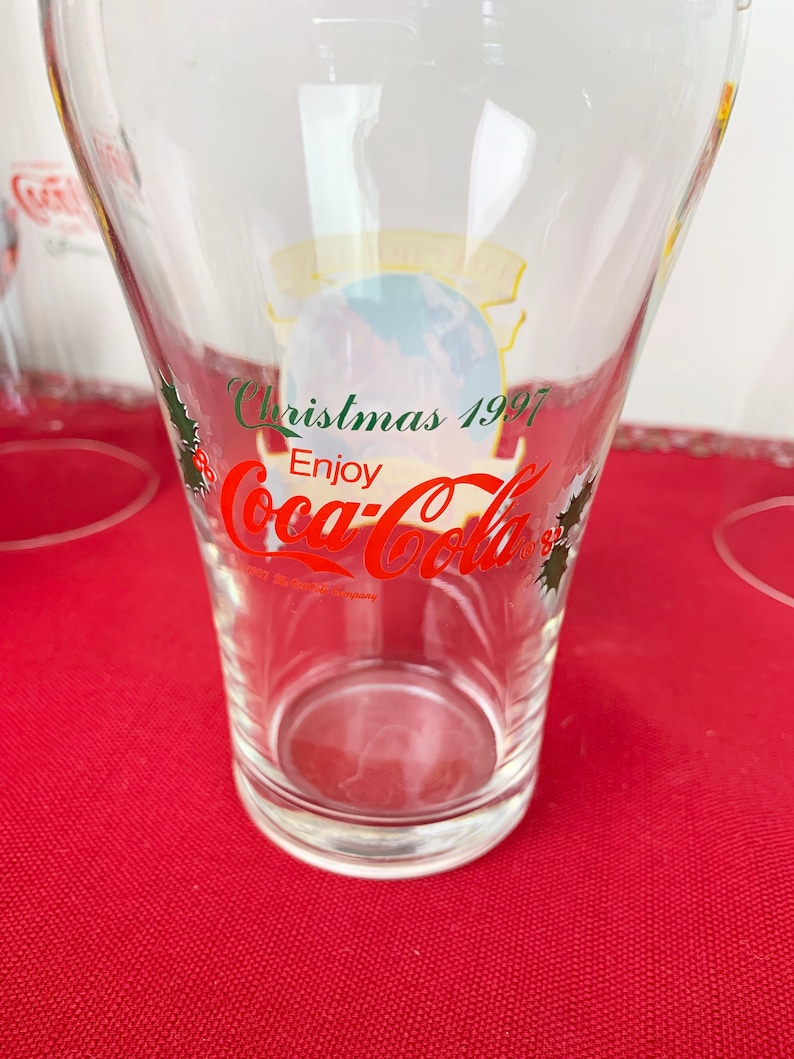 Santa Coca-cola Drinking Glasses, Set of 5, 1997 - Etsy